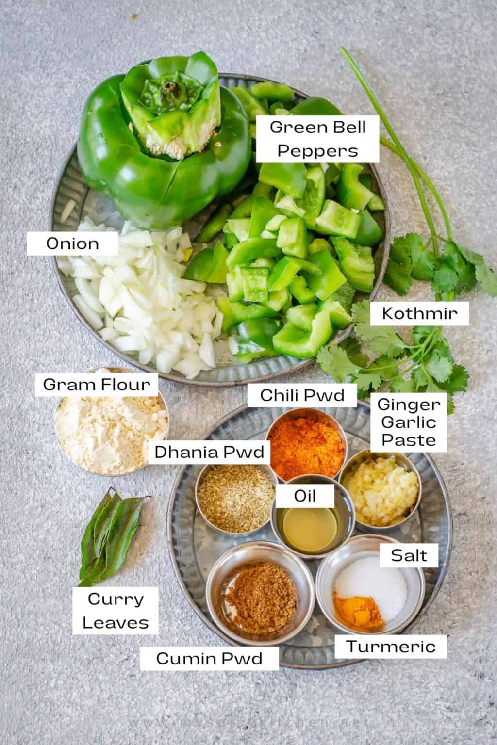 Capsicum Besan Recipe - MySpicyKitchen