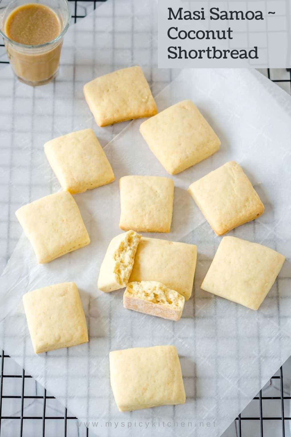 Masi Samoa, Coconut Shortbread Cookies - MySpicyKitchen