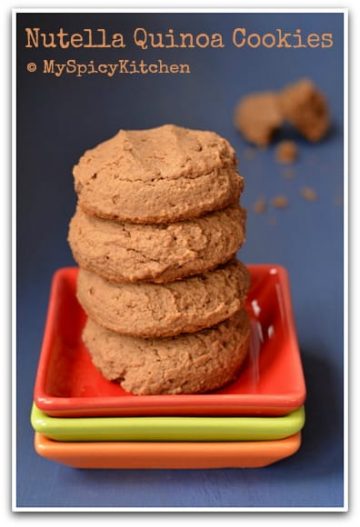Eggless Quinoa Nutella Cookies - MySpicyKitchen
