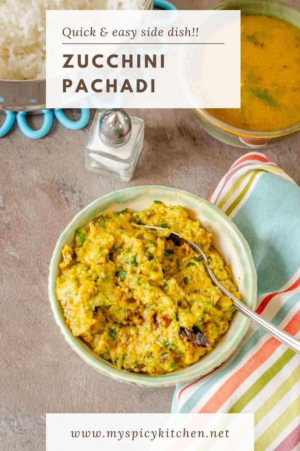 Zucchini Pachadi ~ Indian Zucchini Chutney - MySpicyKitchen