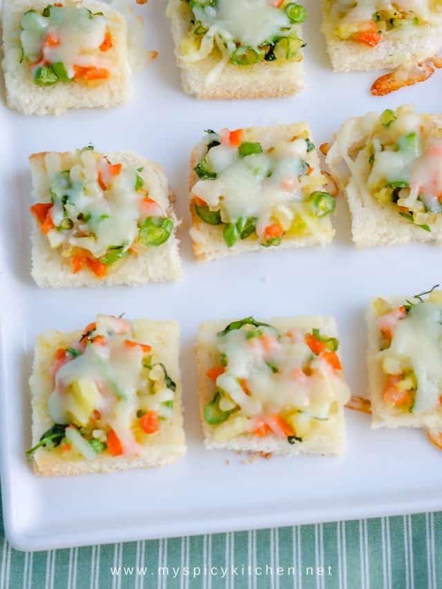 Bread Canapes Recipe - MySpicyKitchen