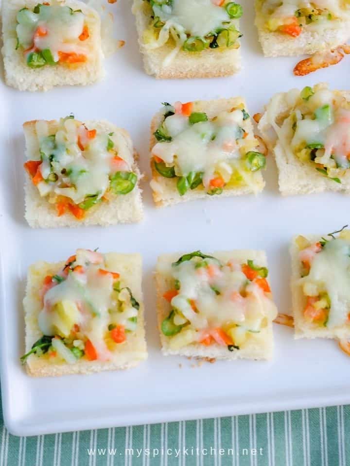 Bread Canapes Recipe - MySpicyKitchen