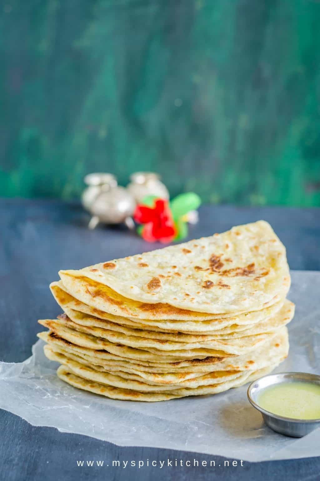Bakshalu - Green Gram Stuffed Sweet Flatbread - MySpicyKitchen