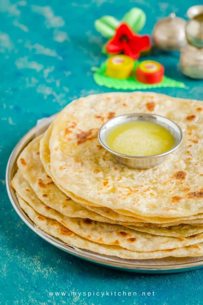 Bakshalu - Green Gram Stuffed Sweet Flatbread - MySpicyKitchen