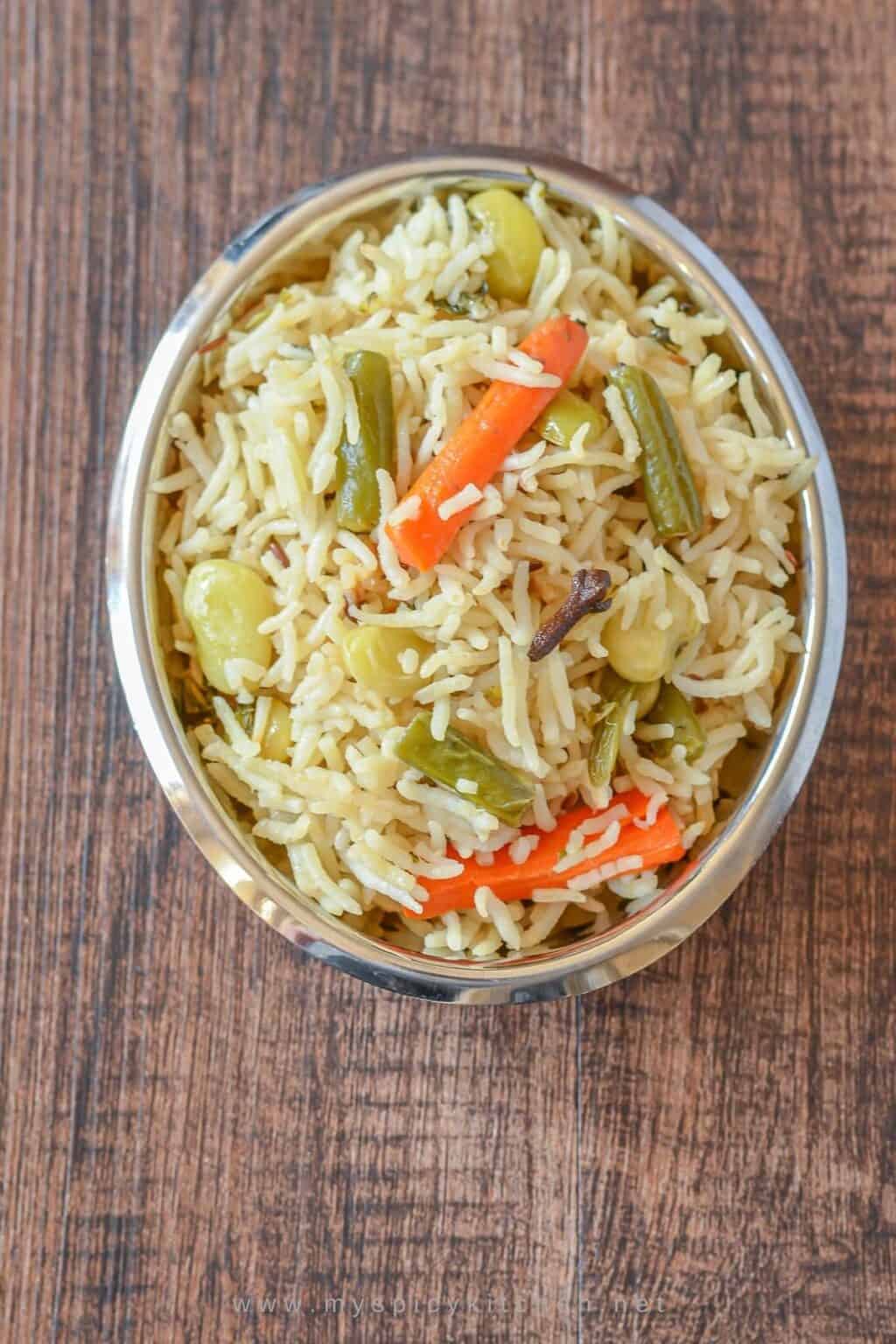 Vegetable Bagara Rice - MySpicyKitchen