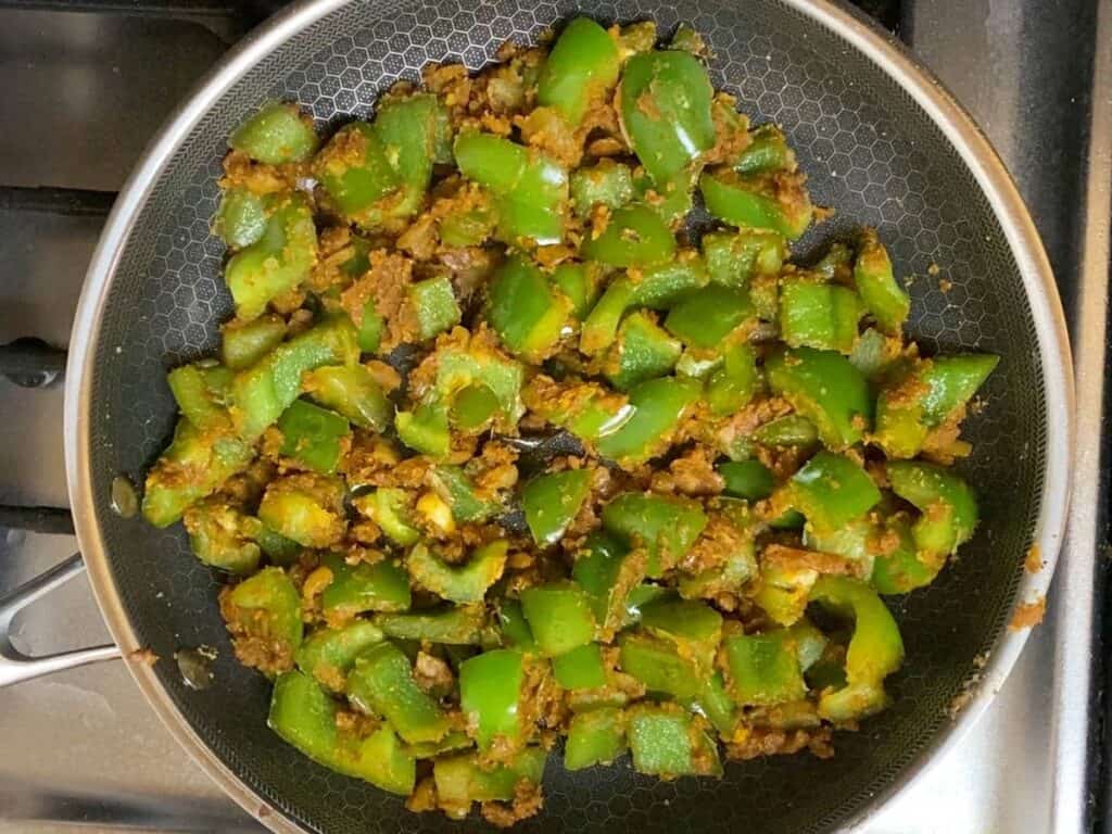 Capsicum Besan Recipe - MySpicyKitchen