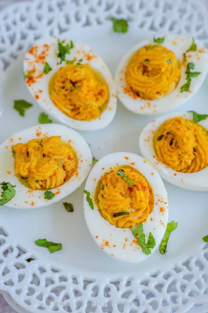 Curried Deviled Eggs Recipe - MySpicyKitchen